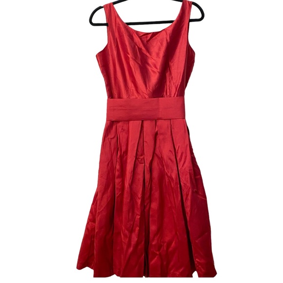 Lindy Bop | Dresses | Lindy Bop Retro Swing Dance Midi Dress Red Satin ...